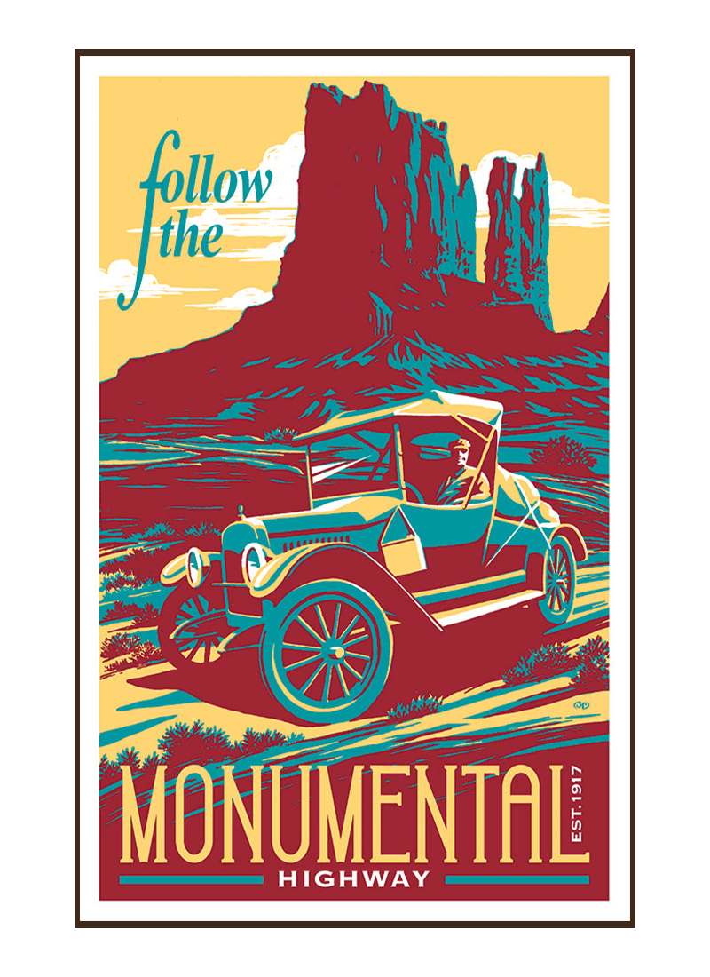 Monumental Highway Vintage-Style Poster | Scenic Hwys